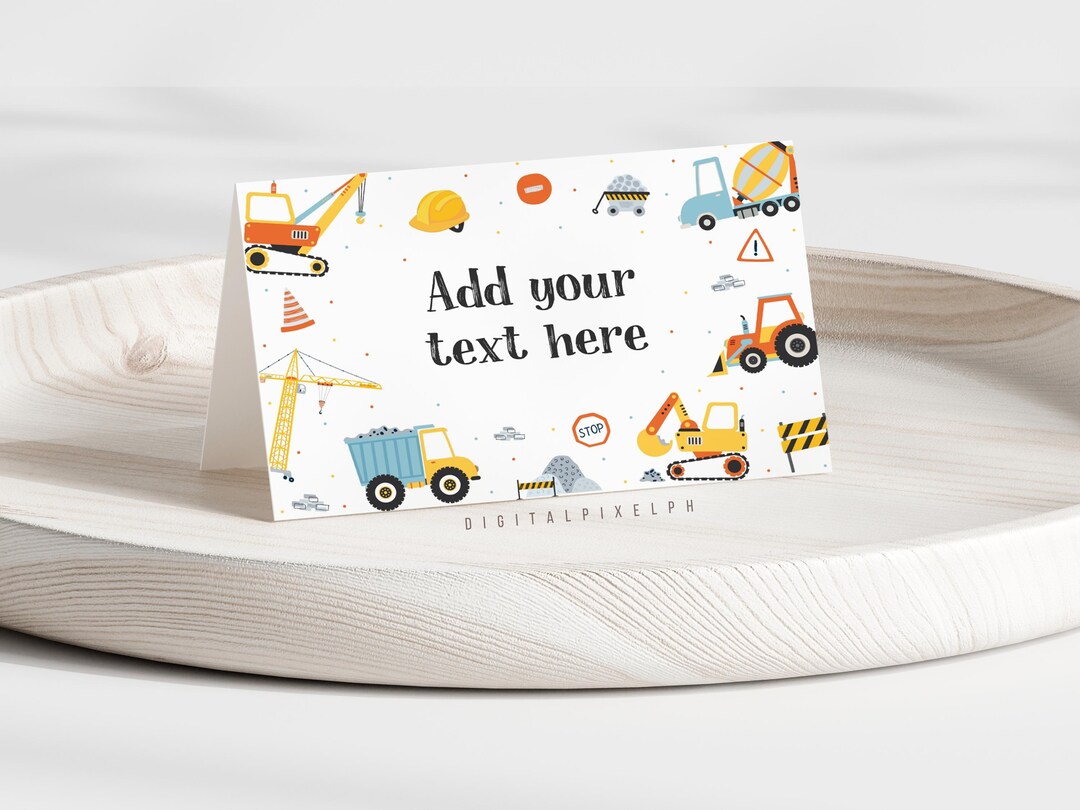 Construction Food Label, Construction Birthday Party Food Tent Cards ...