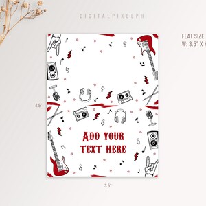 Editable Rock and Roll Food Label Tent Cards (digital Download) - Etsy