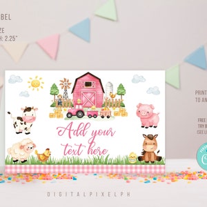 Editable Farm Food Label, Farm Food Tent Cards, Barnyard Farm Animals ...
