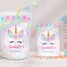 Editable Unicorn Capri Sun Labels, Unicorn Juice Labels, Unicorn Gable ...
