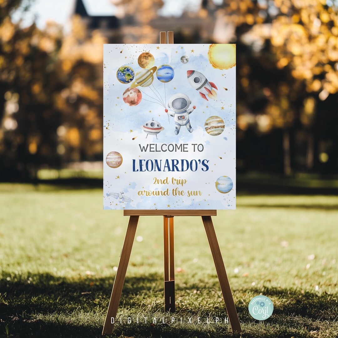 Outer Space Welcome Sign Template, Custom Sign (digital Download) - Etsy