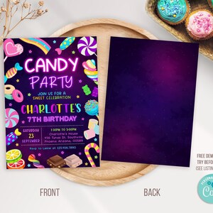 Editable Candy Land Birthday Invitation, Sweets Birthday Invitation ...