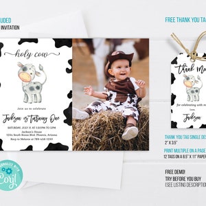 Holy Cow Birthday Invitation Template Printable Holy Cow - Etsy