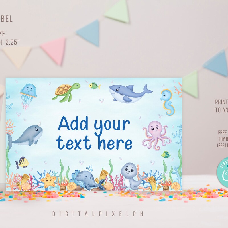 Under the Sea Food Labels - Etsy