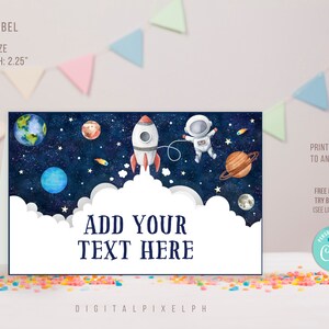Editable Outer Space Birthday Invitation Bundle Template, Outer Space ...