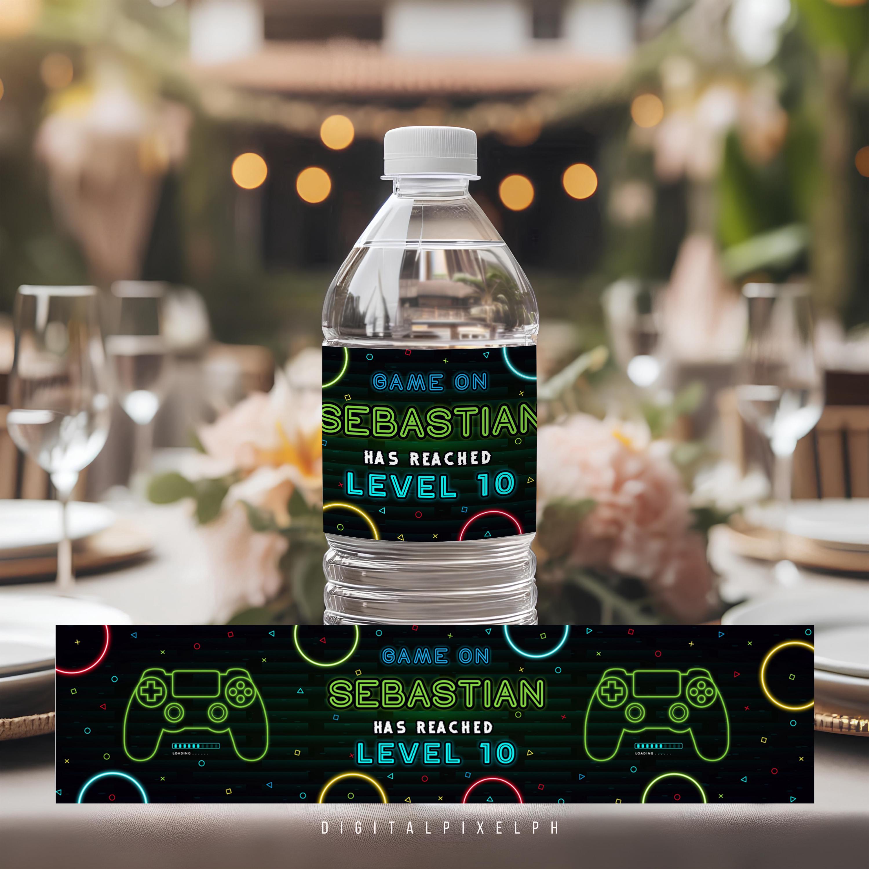 Video Game Water Bottle Label, Editable Gamer Party (digital Download ...