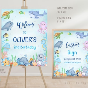 Editable Under the Sea Welcome Sign Template, Under the Sea Birthday ...