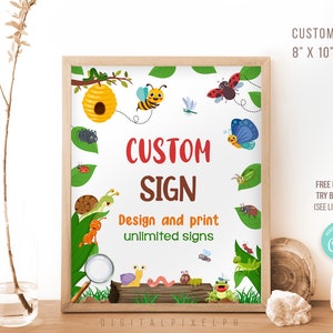 Editable Insect Birthday Welcome Sign Template, Insect Birthday Custom ...