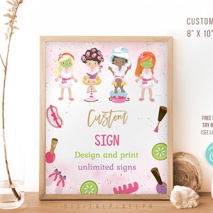 Editable Spa Party Welcome Sign Template, Custom Sign (digital Download ...