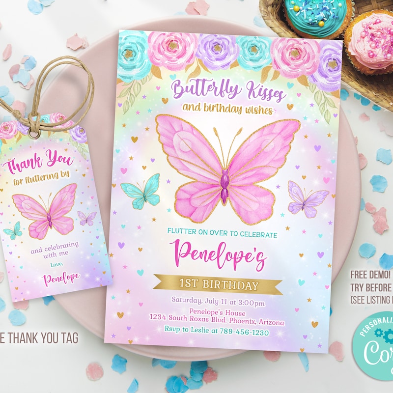 Butterfly Invitation - Etsy