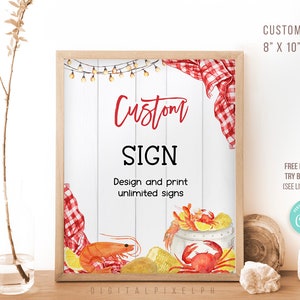 Editable Seafood Boil Welcome Sign Template (digital Download) - Etsy