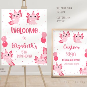 Editable Axolotl Birthday Welcome Sign Template (digital Download) - Etsy