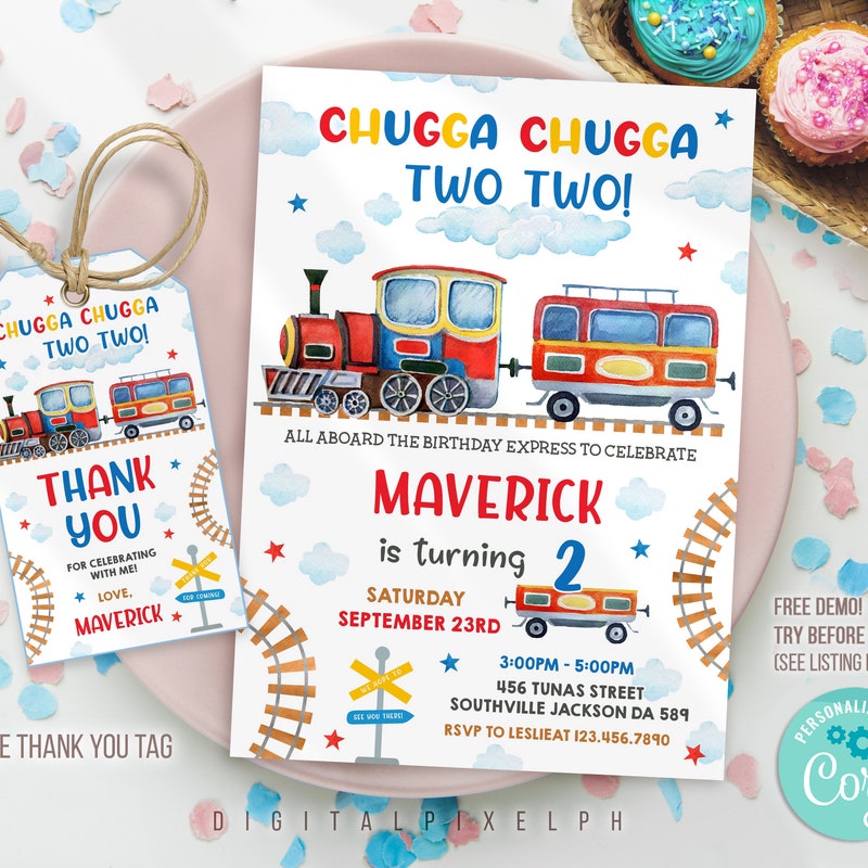 Train Invitation - Etsy