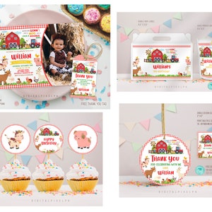 Editable Farm Barnyard Invitation Bundle Template, Farm Barnyard ...