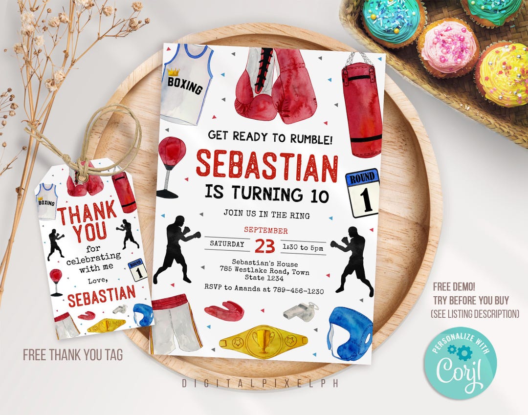 Editable Boxing Birthday Invitation Template, Boxing Birthday ...