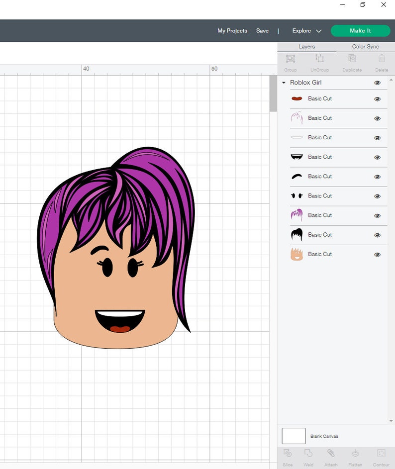 Roblox girl face SVG Roblox girl SVG Roblox girl Clipart | Etsy