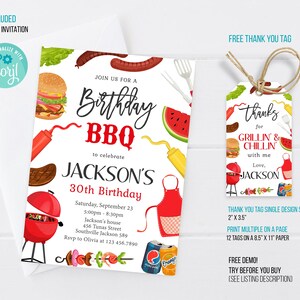 Editable Backyard BBQ Birthday Invitation Template, Backyard BBQ ...