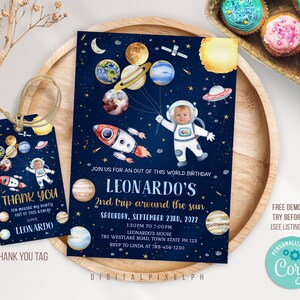 Editable Outer Space Birthday Invitation Bundle Template, Outer Space ...