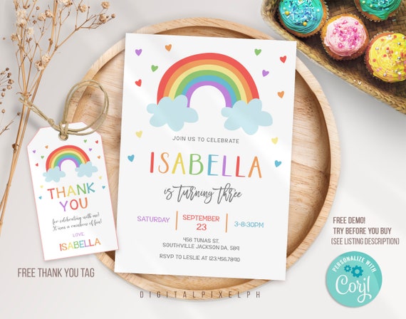 Rainbow Invitation Template