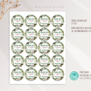 Editable Reptile Round Thank You Tags, Reptile Sticker, Reptile Square ...