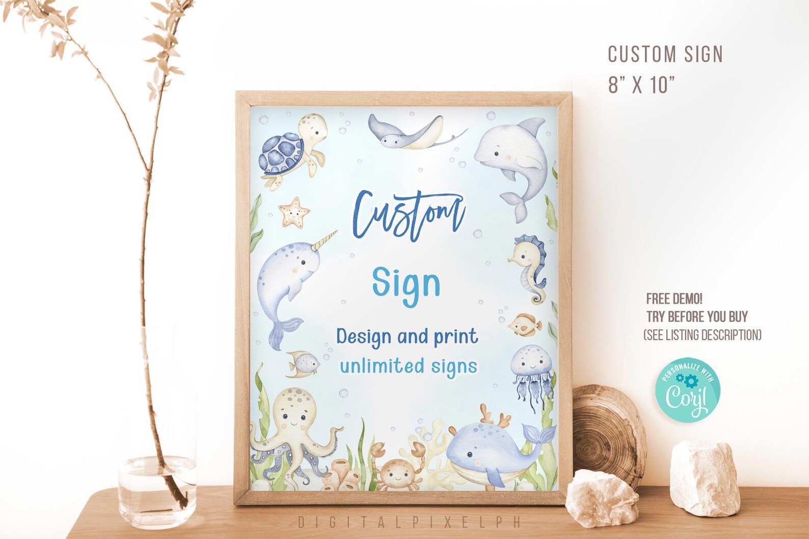Editable Under the Sea Welcome Sign Template, Under the Sea Birthday ...
