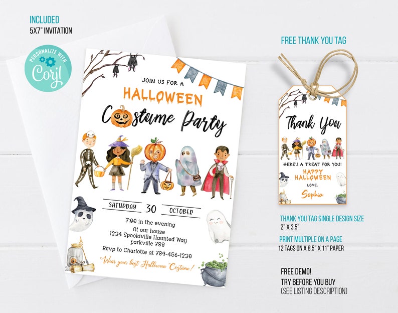 Editable Halloween Costume Party Invitation (digital Download) - Etsy