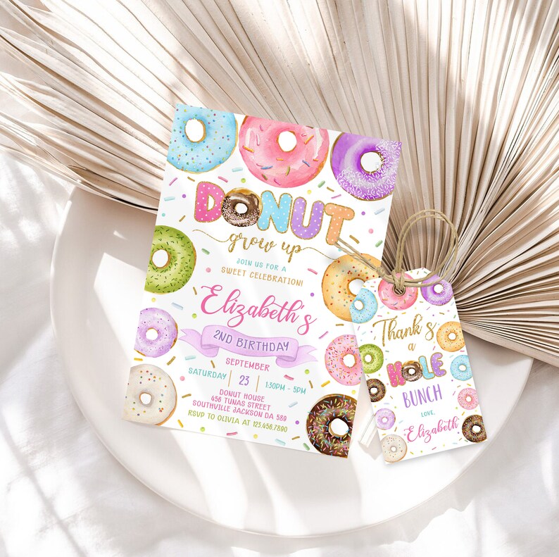 Donut Birthday Invitation Donut Birthday Invite Donut Party - Etsy