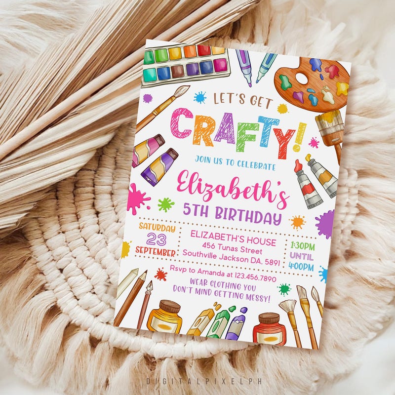Arts Crafts Invite - Etsy UK