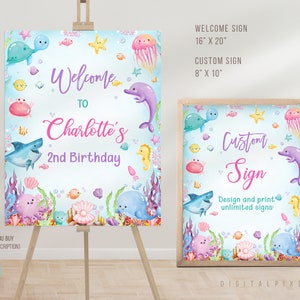 Editable Under the Sea Welcome Sign Template, Under the Sea Birthday ...