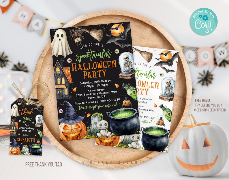 Editable Spooktacular Halloween Party Invitation (digital Download) - Etsy