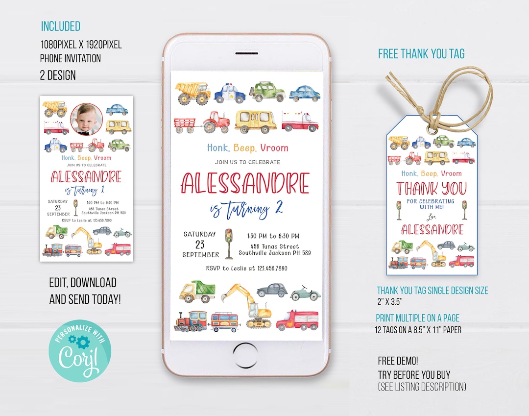Transportation Electronic Invitation Template, Transportation Vehicle ...