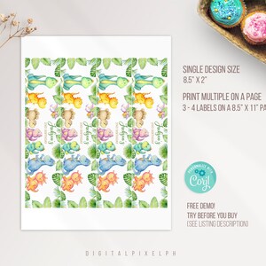 Editable Dinosaur Water Bottle Label, Dinosaur Label, Dinosaur Water ...