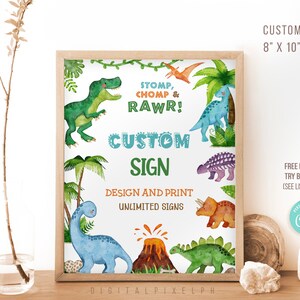 Editable Dinosaur Birthday Welcome Sign Template, Dinosaur Birthday ...