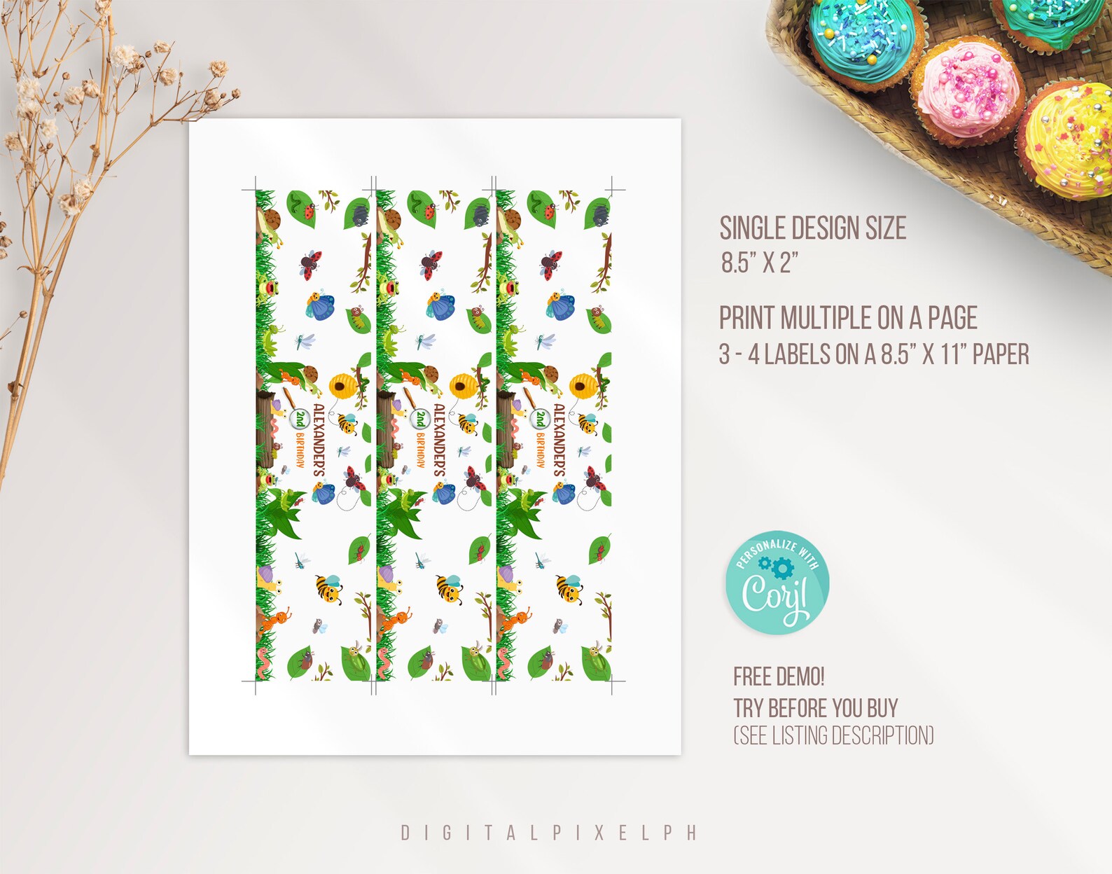 Editable Insect Water Bottle Label, Insect Label, Insects Water Bottle ...