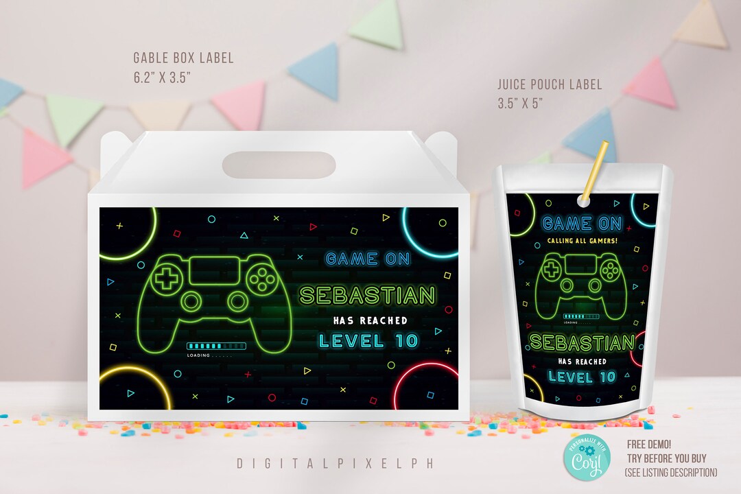 Editable Video Game Capri Sun Labels, Video Game Juice Labels, Video ...