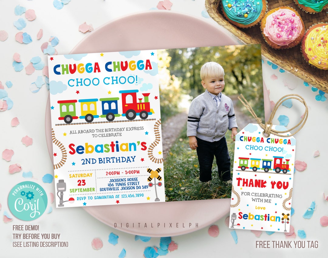 Editable Train Birthday Invitation Template, Toy Train Birthday ...