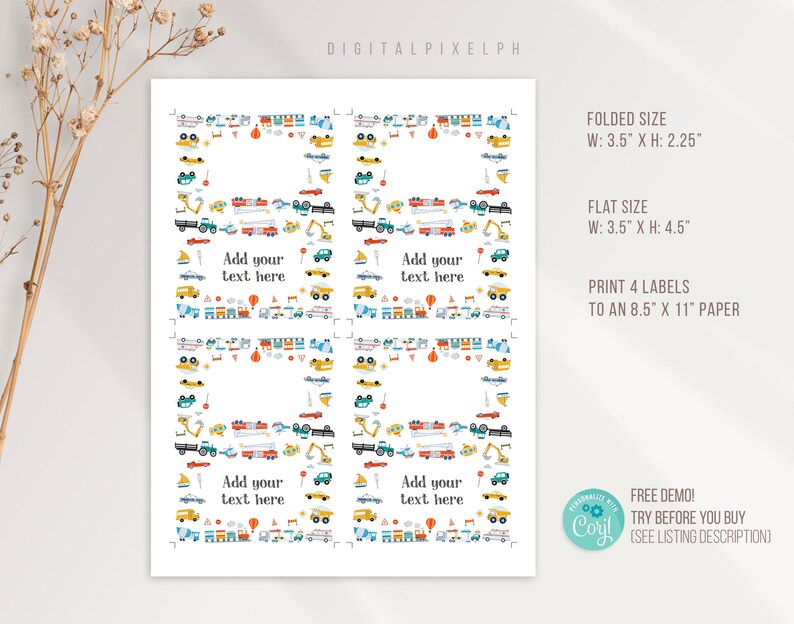 Editable Transportation Food Label Tent Cards (digital Download) - Etsy