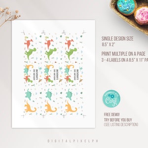 Editable Dinosaur Water Bottle Label, Dinosaur Label, Dinosaur Water ...