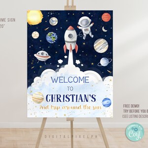 Editable Outer Space Welcome Sign Template, Outer Space Custom Sign ...