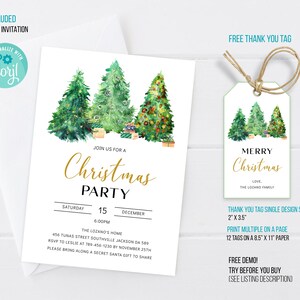 Editable Christmas Party Invitation Christmas Party Invite - Etsy