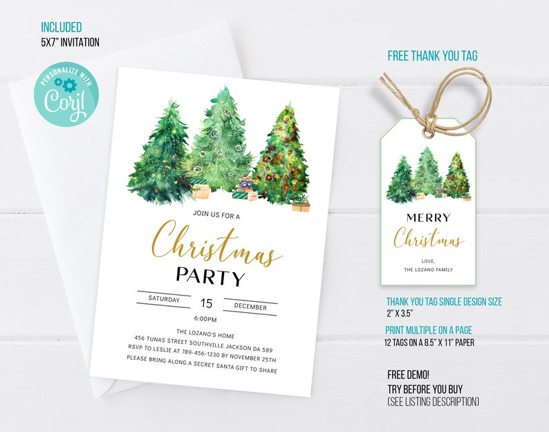 Editable Christmas Party Invitation Christmas Party Invite - Etsy