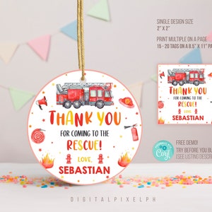 Editable Fire Truck Birthday Invitation Bundle Template, Fire Truck ...