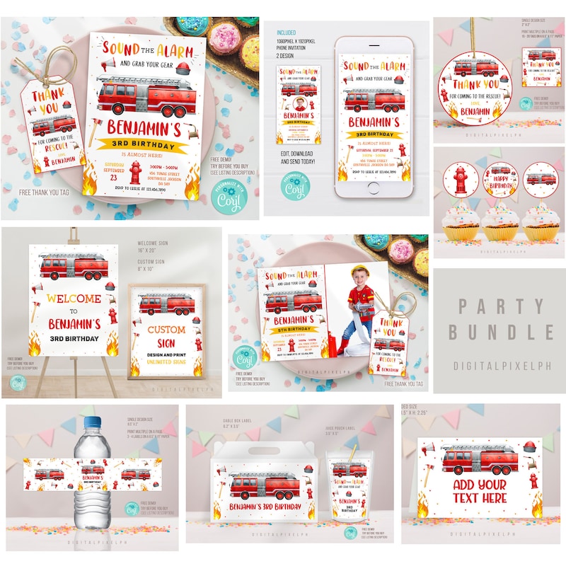 Fire Truck Birthday - Etsy