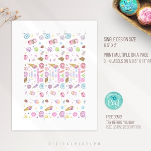 Editable Sweets Candy Water Bottle Label, Sweets Candy Label, Candy ...