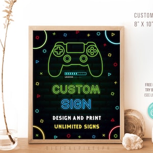 Editable Video Game Welcome Sign Template, Video Game Birthday Custom ...
