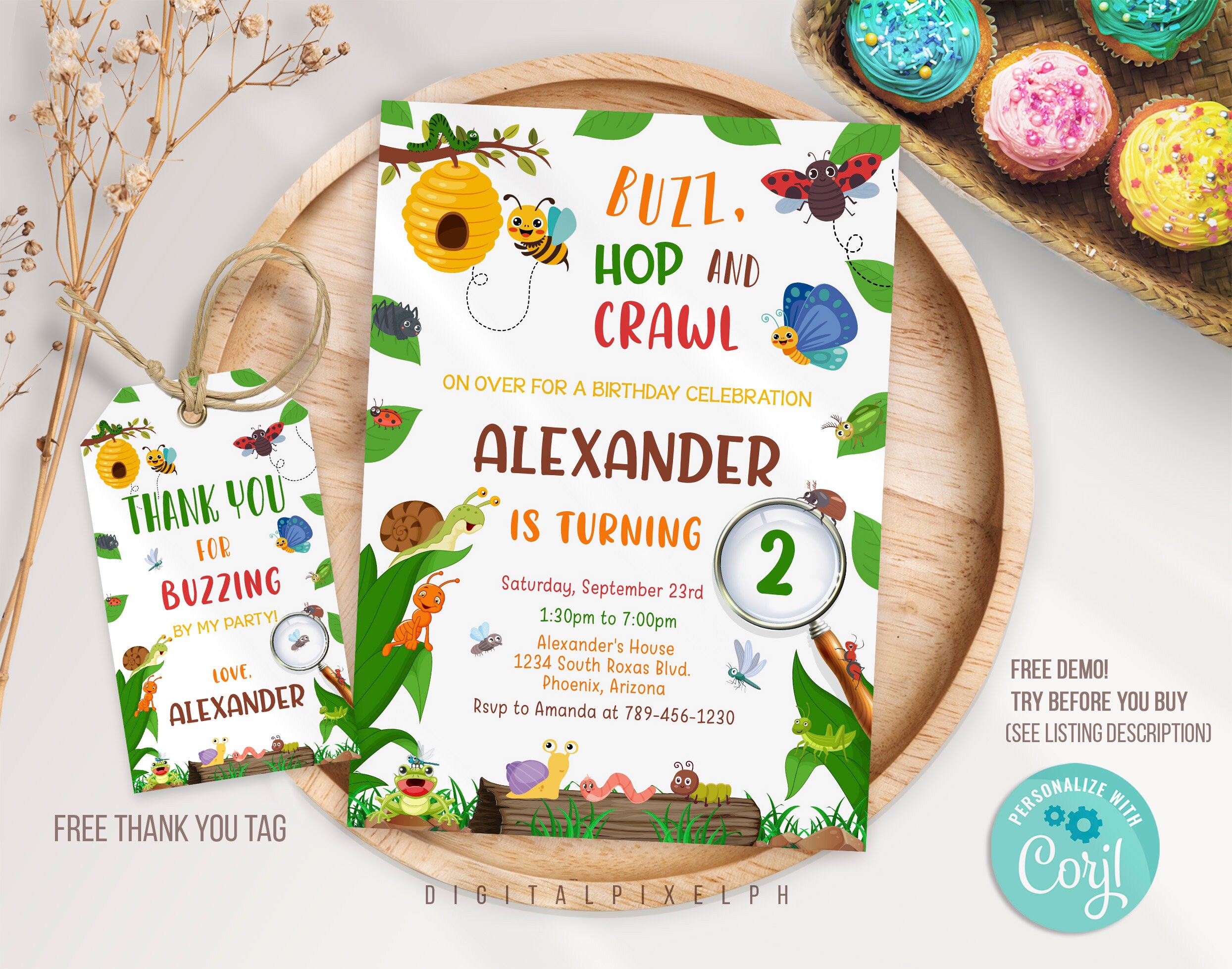 Insect Birthday Invitation Bugs Birthday Invitation Insect - Etsy