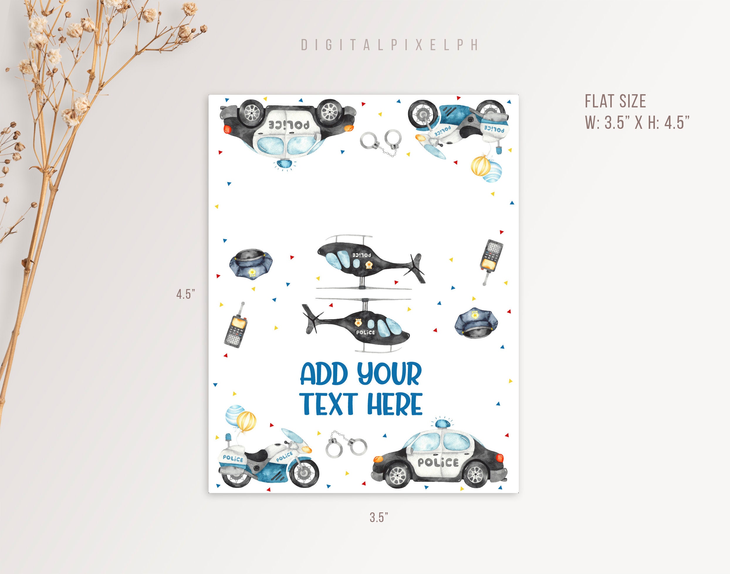 Editable Police Food Label, Police Food Tent Cards, Police Food Tent ...