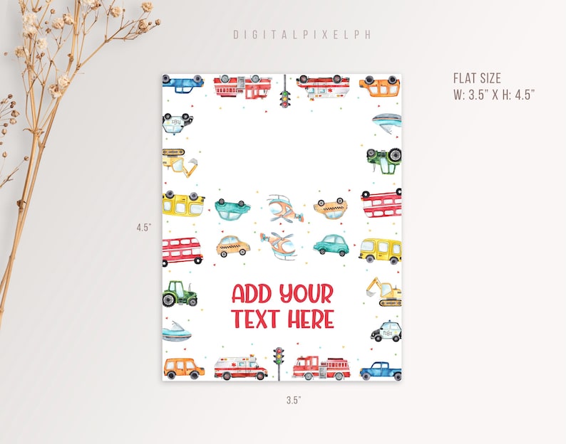Editable Transportation Food Label Tent Cards (digital Download) - Etsy