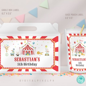 Editable Circus Birthday Invitation Bundle Template, Circus Welcome ...