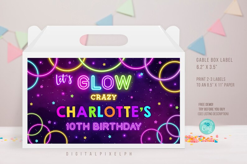 Editable Glow Party Capri Sun Labels Glow Juice Labels Glow - Etsy